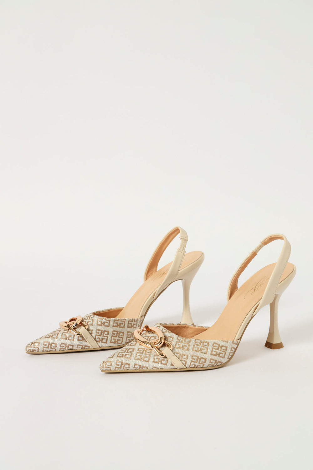 High Shaped Monogram Court Heel - Natural – LEGiT