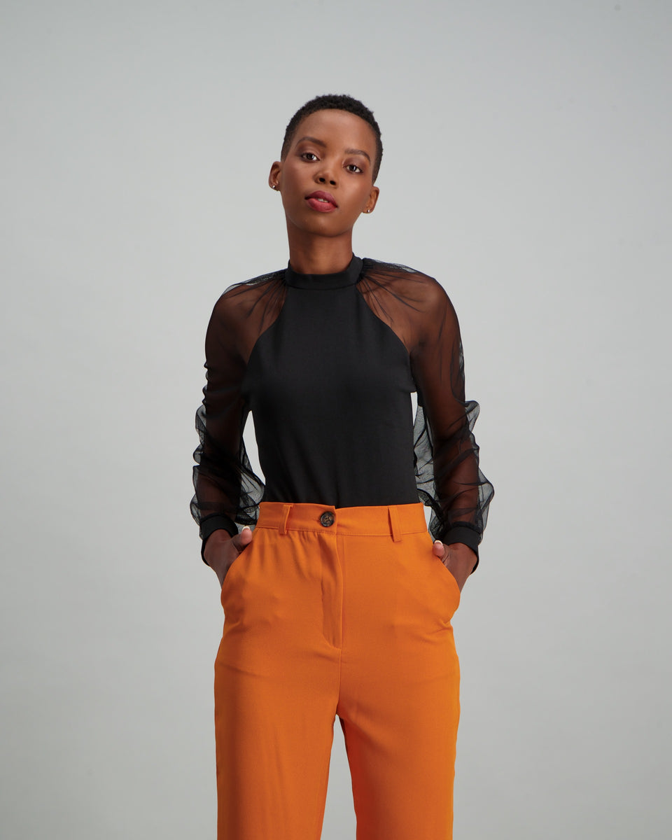 Long Puff Sleeve Bodysuit - Black – LEGiT