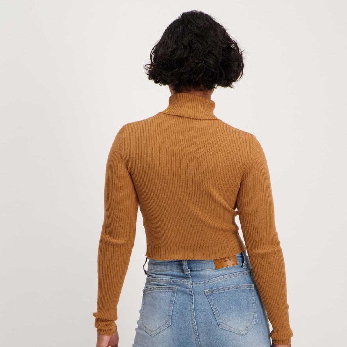 Polo Neck Ribbed Pullover - Stone – LEGiT