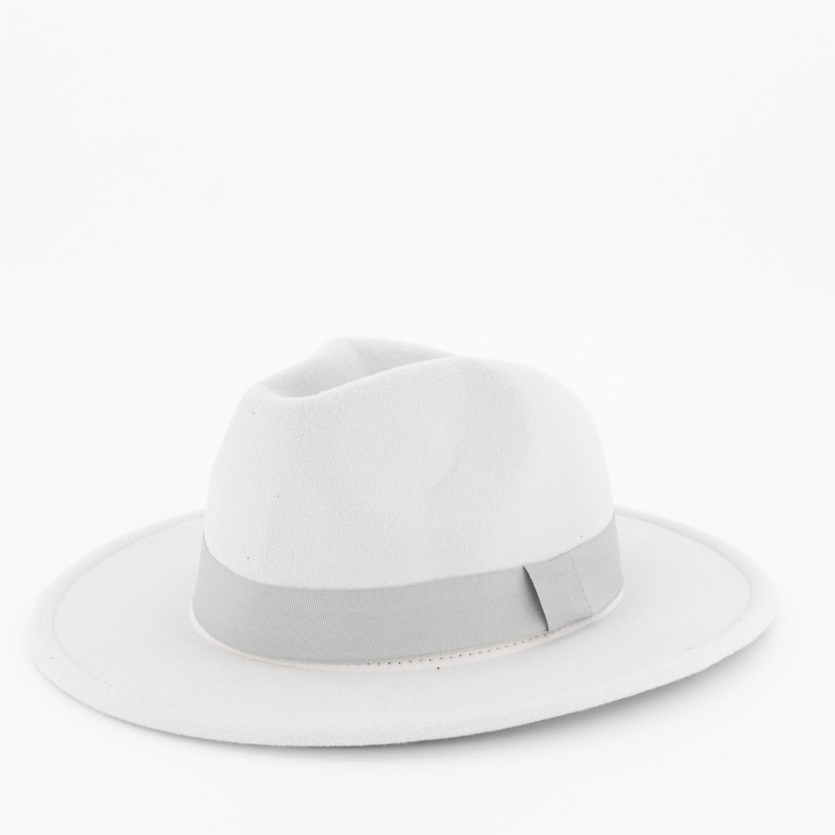 Satin Band Felt Fedora Hat - Light Grey – LEGiT