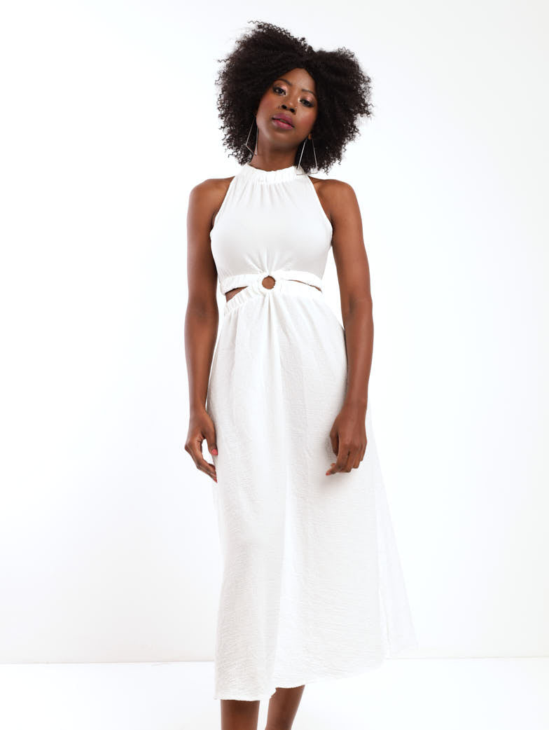 O-Ring Cut Out Dress - White – LEGiT