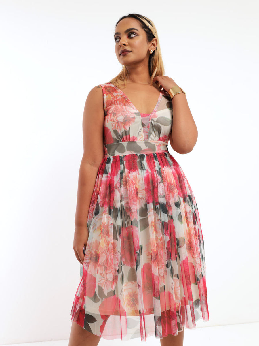 Floral Prom Dress - Red – LEGiT
