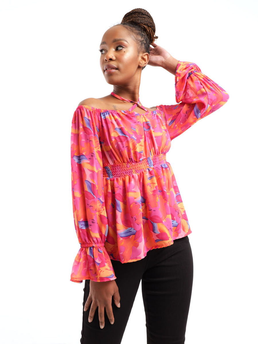 Off The Shoulder Elastic Waist Top – LEGiT