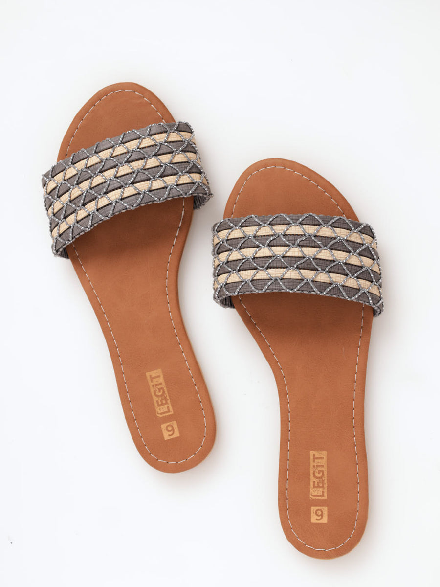 Mermaid Weave Banded Mule Sandal - Blue – LEGiT