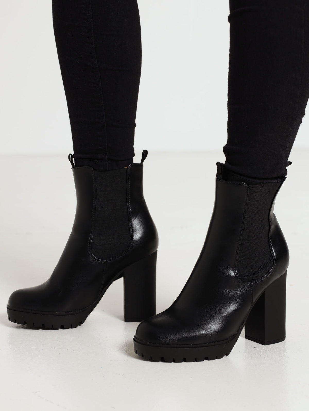 Chelsea High Ankle Boot On Cleated Block Heel – LEGiT