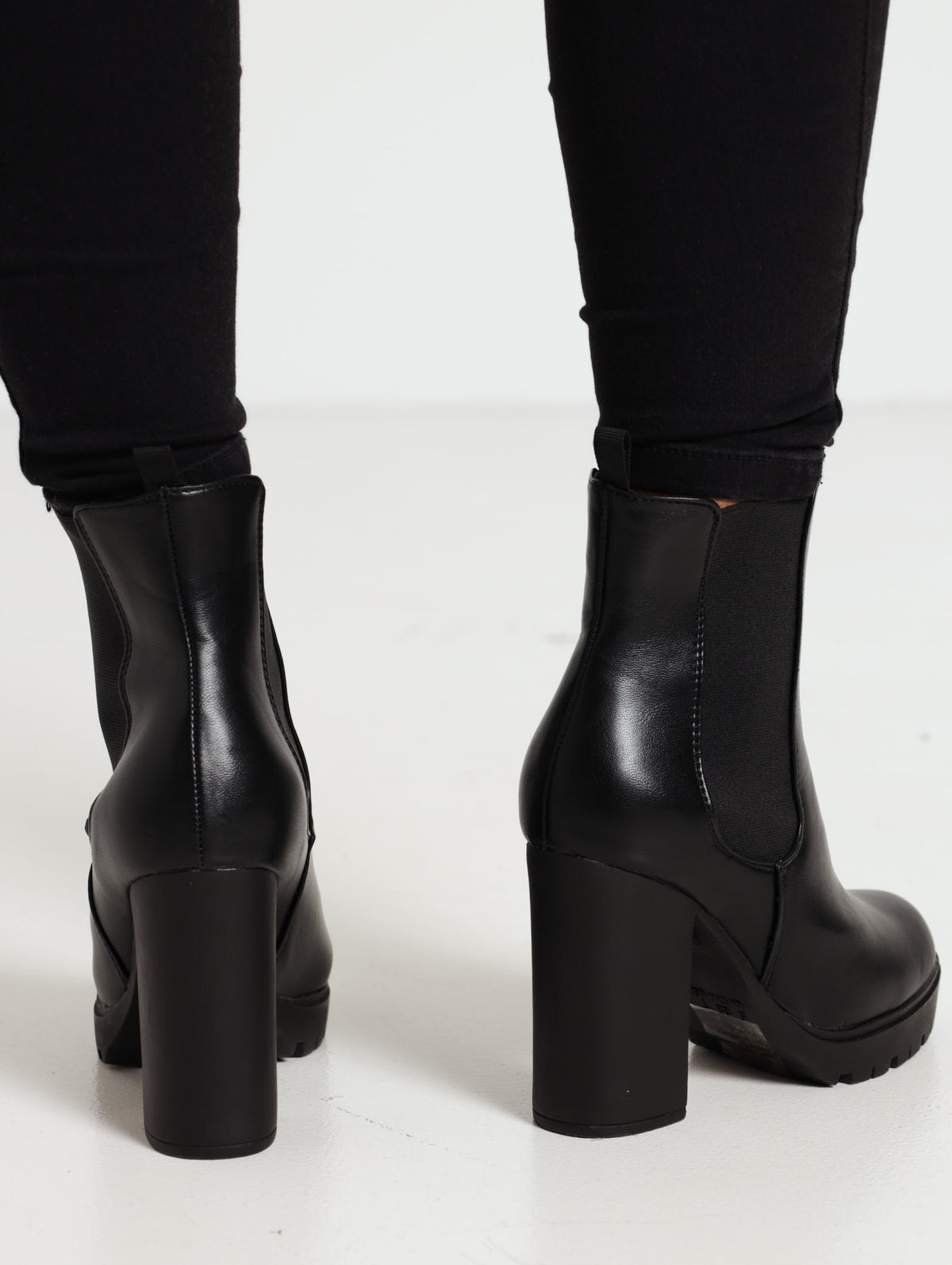 Chelsea High Ankle Boot On Cleated Block Heel – LEGiT