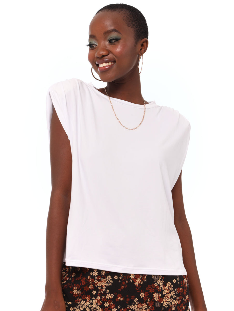 Shoulder Pad Tank - White – LEGiT